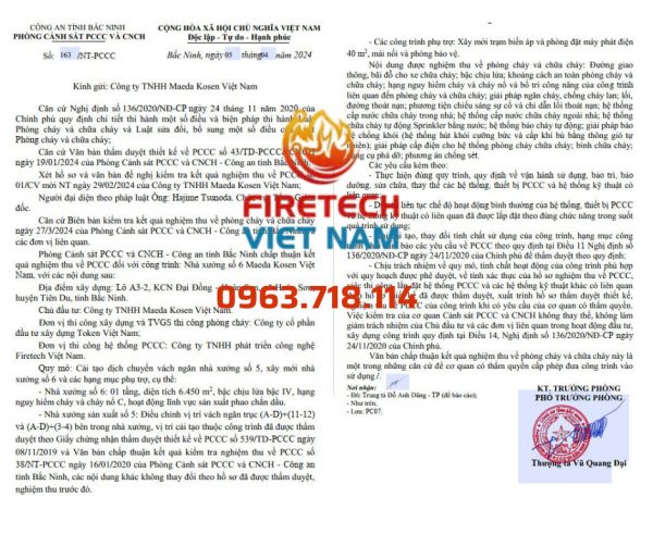 Thiết kế thi công hệ thống PCCC tại Công ty TNHH MAEDA KOSEN Việt Nam - Công Ty TNHH Phát Triển ...